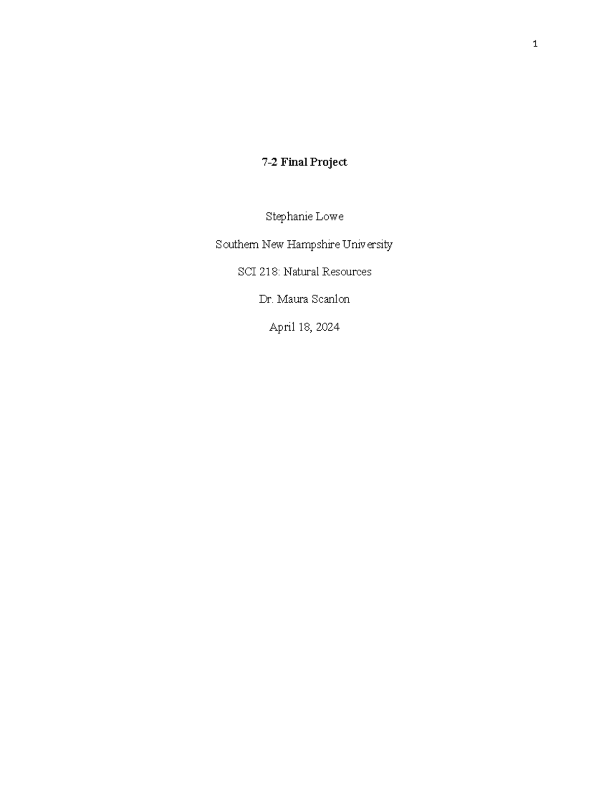 SCI218 7-2 Final Project - 7-2 Final Project Stephanie Lowe Southern ...