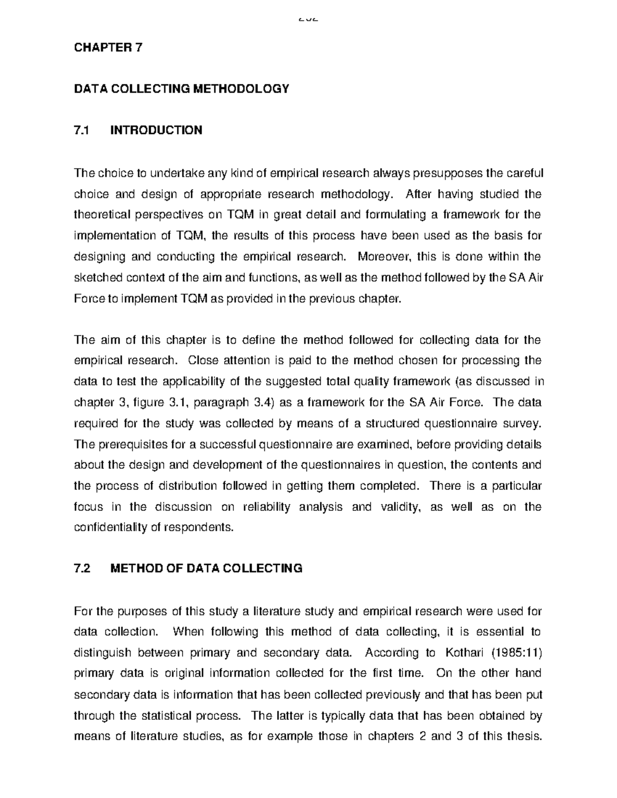07chapter 7 - Lecture notes 1 - CHAPTER 7 DATA COLLECTING METHODOLOGY 7 ...