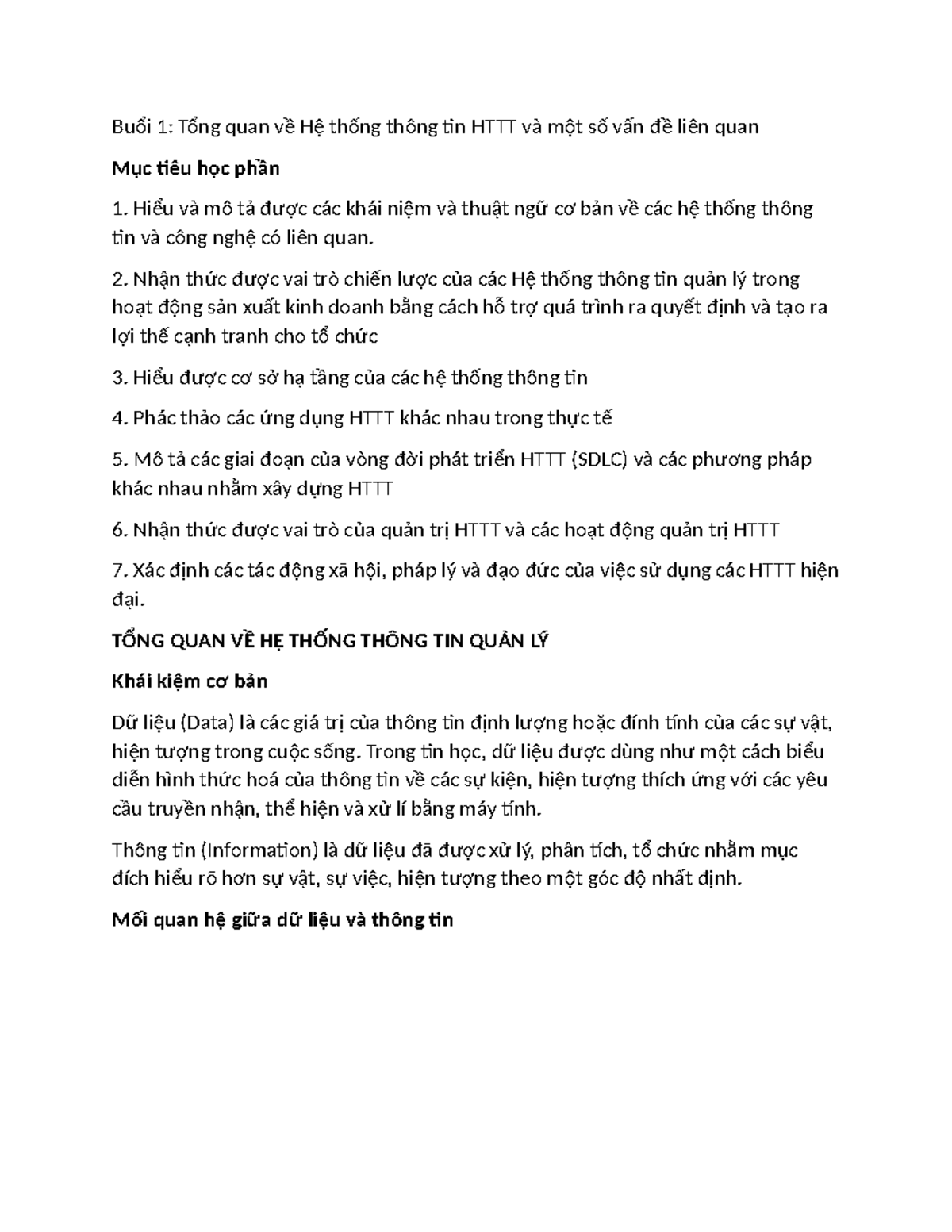 hhuuoobu uiiiiiiiiiii - Buổi 1: Tổng quan về Hệ thống thông tin HTTT và ...