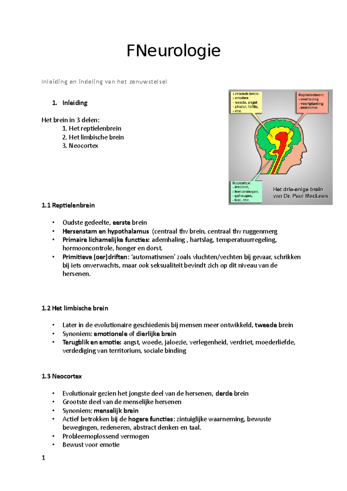 Neurologie - FNeurologie Inleiding en indeling van het zenuwstelsel ...
