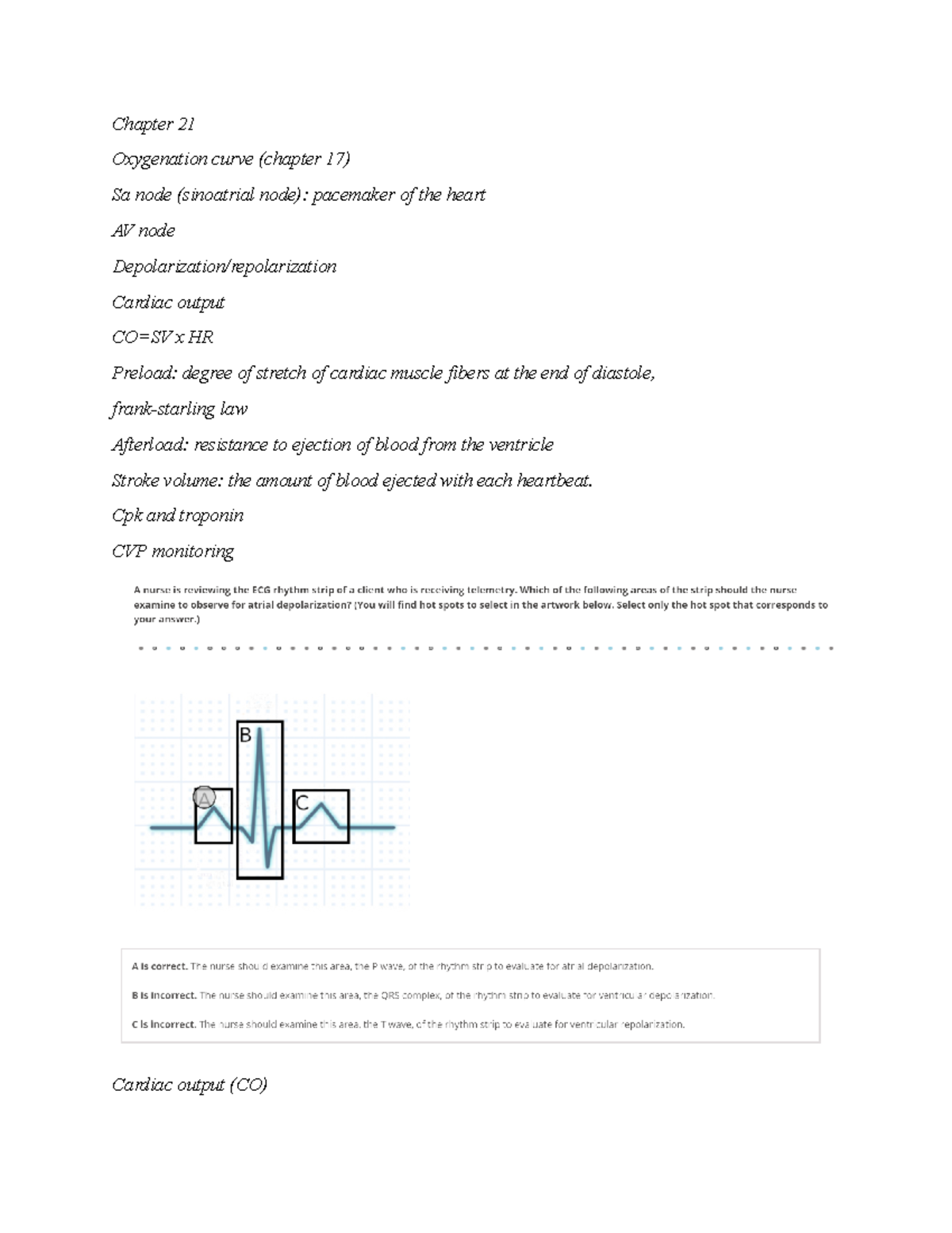 Adult Health Exam 2 Cardiac - Chapter 21 Oxygenation curve (chapter 17 ...