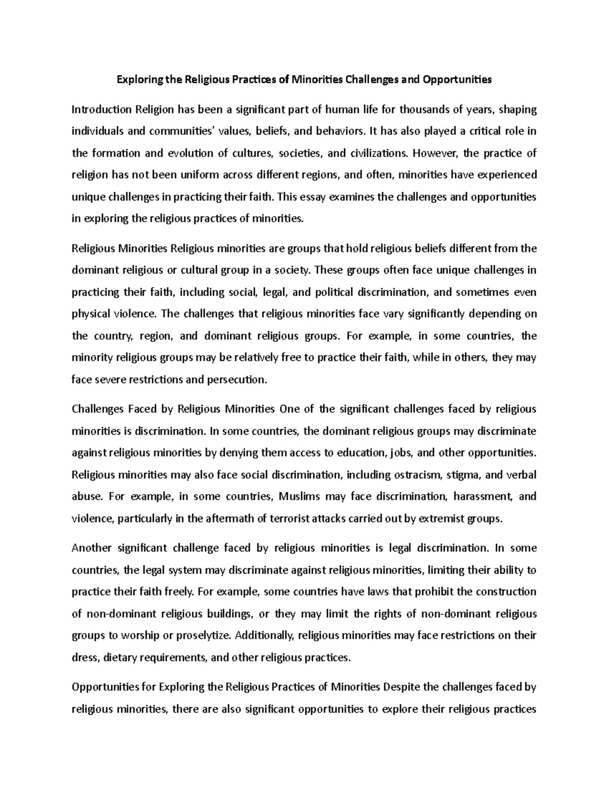 Sociology Of Religion - Exploring the Religious Practices of Minorities ...