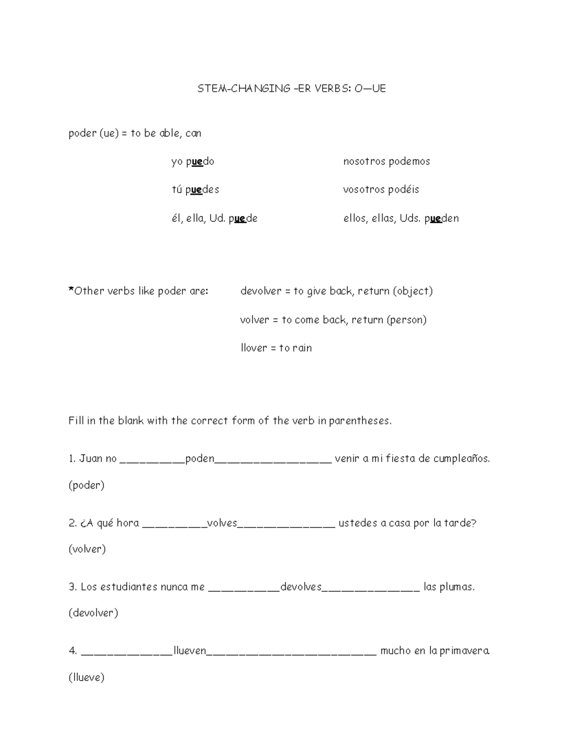 Kami Export - Gage Hoxie - repaso de los verbos cuyos raíces cambian de ...