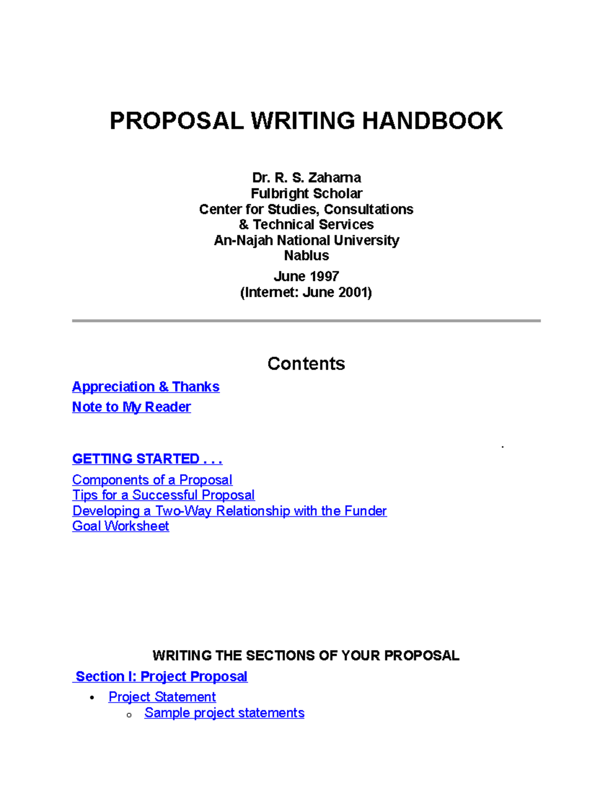 Proposal Writing Handbook 2 - PROPOSAL WRITING HANDBOOK Dr. R. S ...