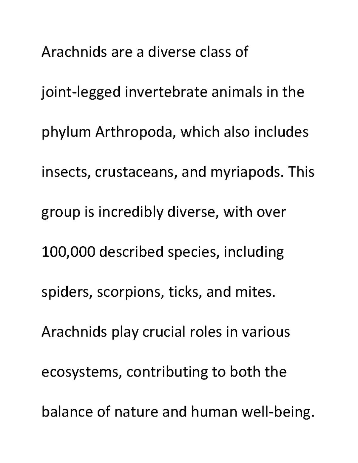 Arachnidsexplained jason - Arachnids are a diverse class of joint ...