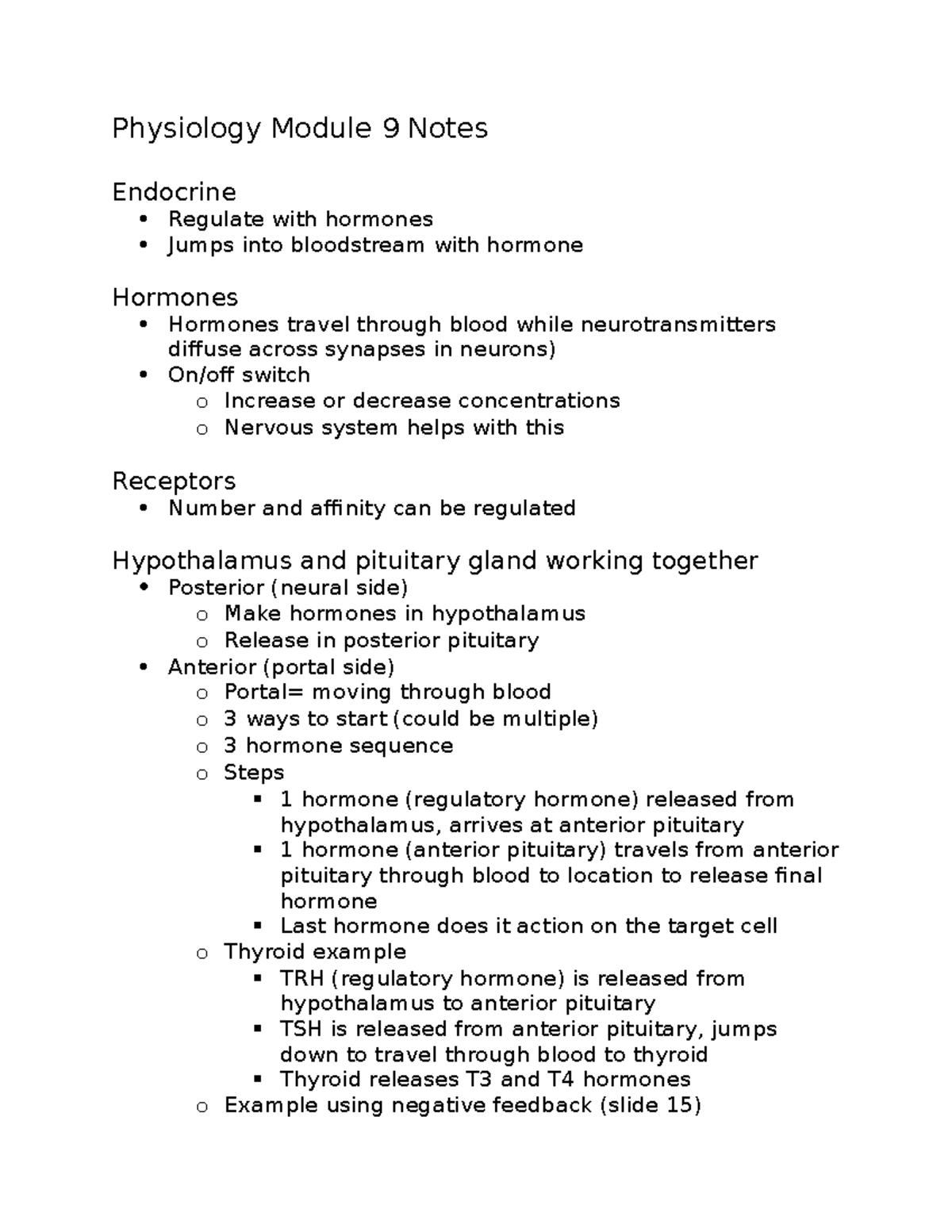 Physiology Module 9 - Studocu