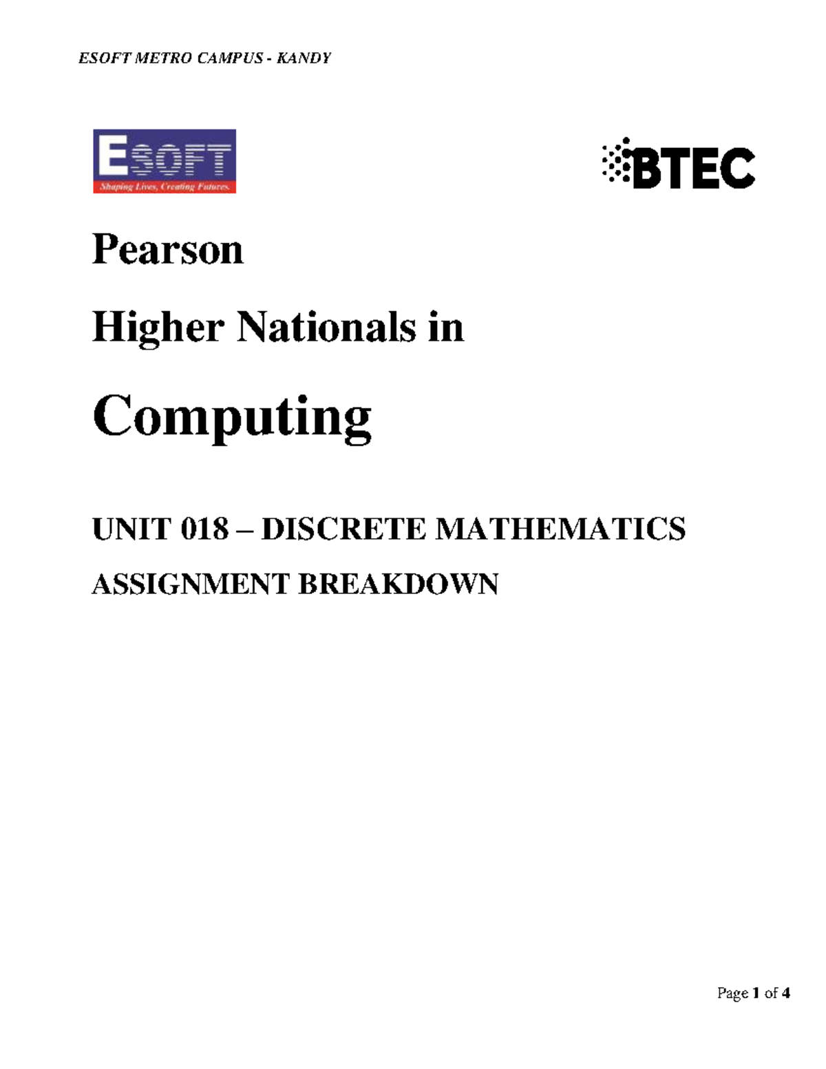 DM Activity notes - Pearson Higher Nationals in Computing UNIT 01 8 ...