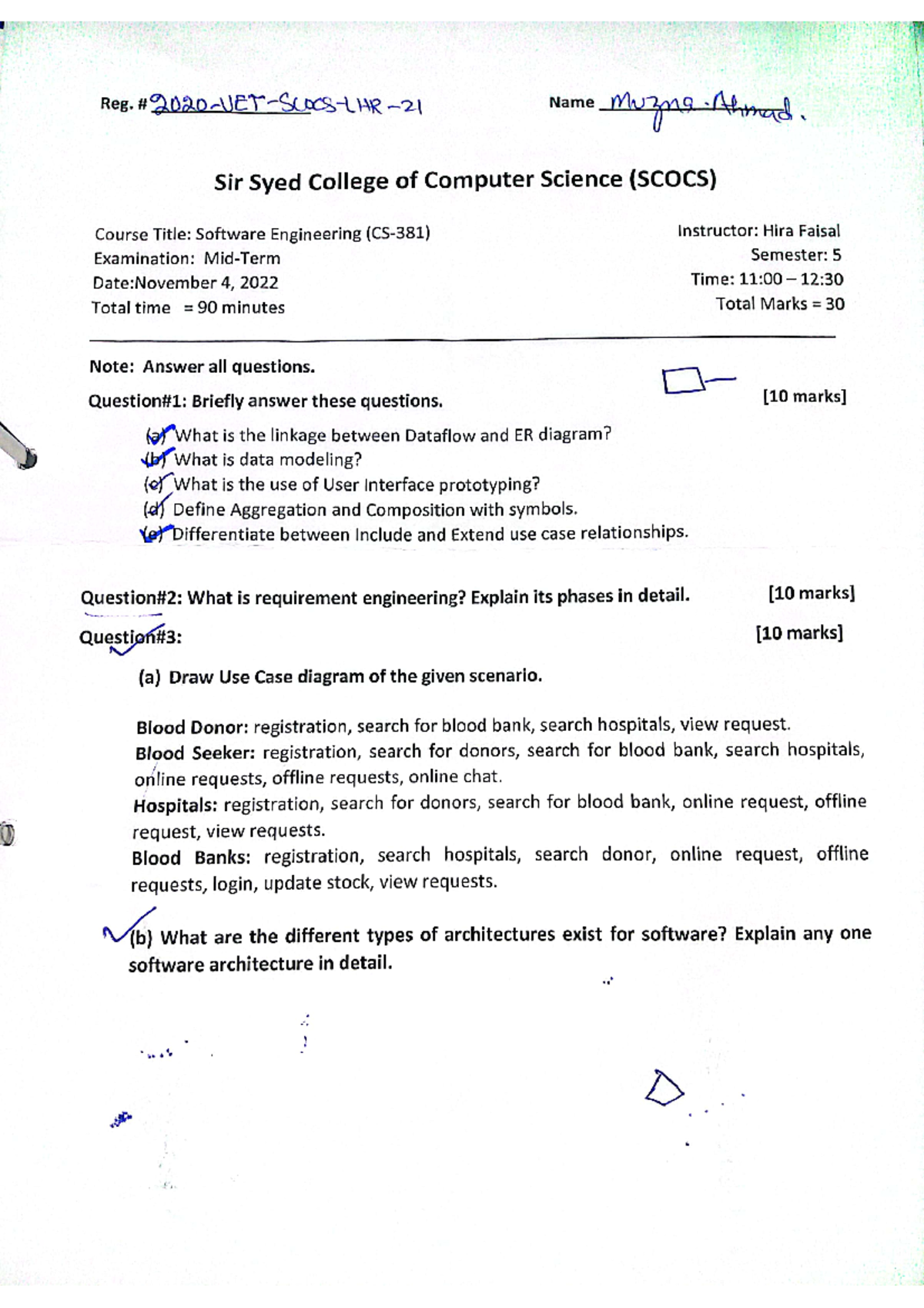 Past paper 5 sem - Software Engineering - Studocu