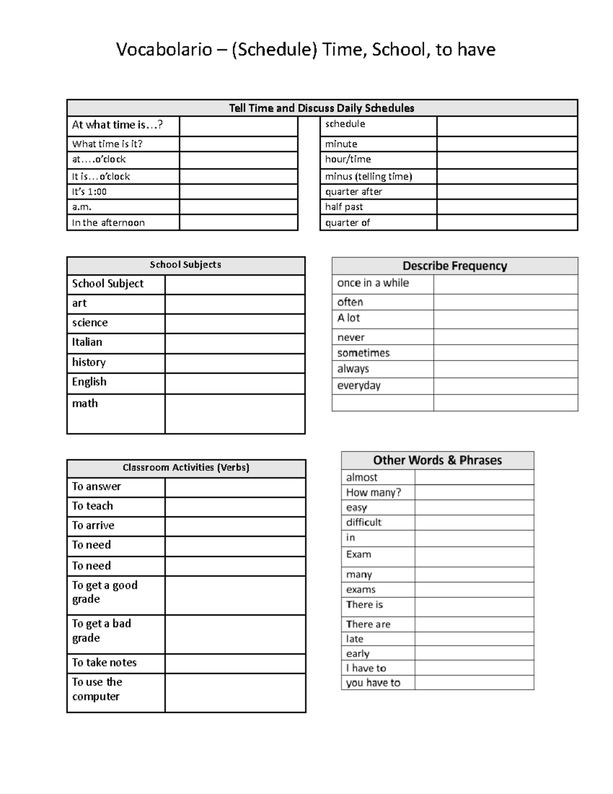 2.1 - vocab school schedule.docx - Google Docs - Vocabolario ...