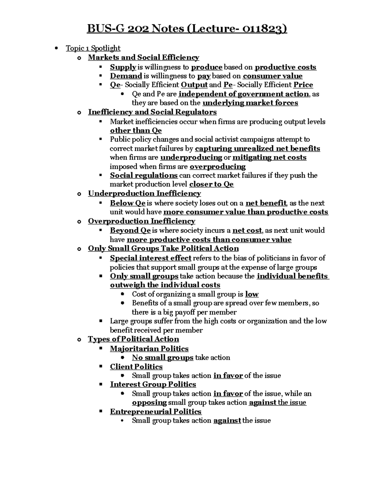 BUS-G 202 Notes (Lecture- 011823) - BUS-G 202 Notes (Lecture- 011823 ...