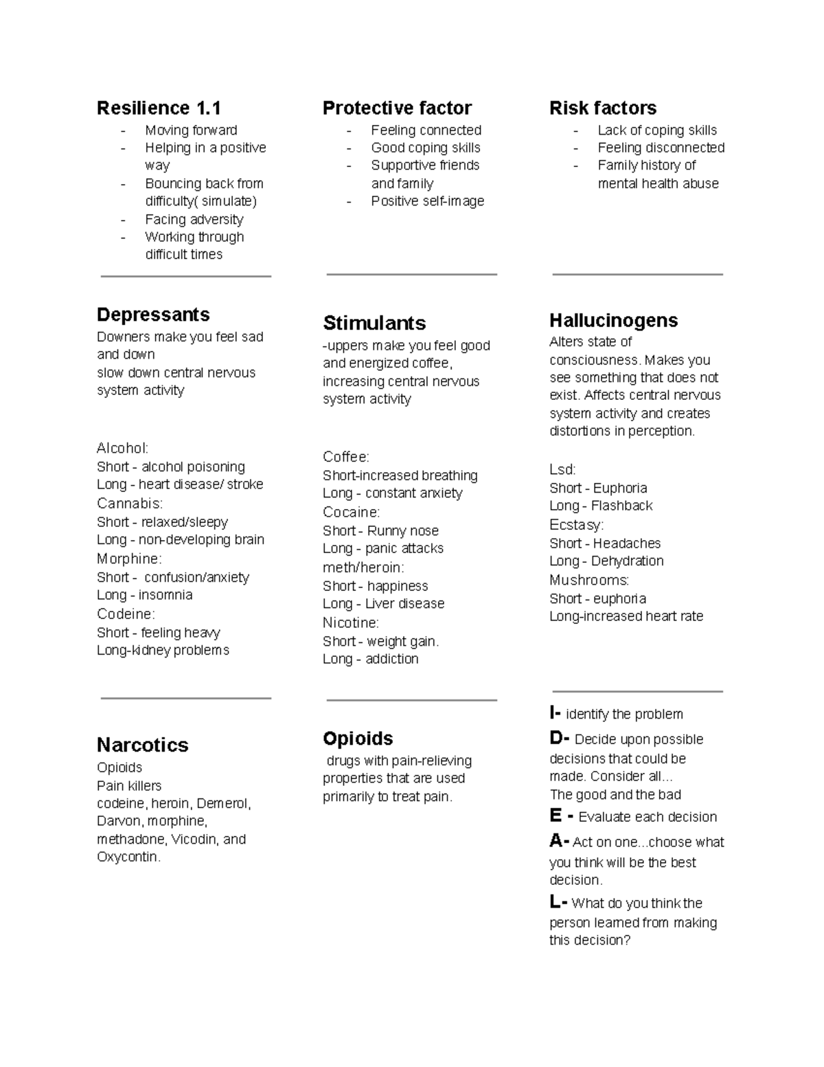 Health study doc - Notes for biol1080 - Resilience 1. Moving forward ...