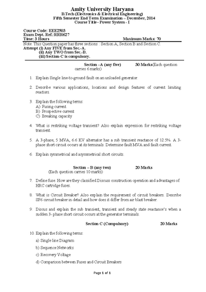 Module-4 Power systems- EEE(A2324621007) - Elements of power systems - Studocu