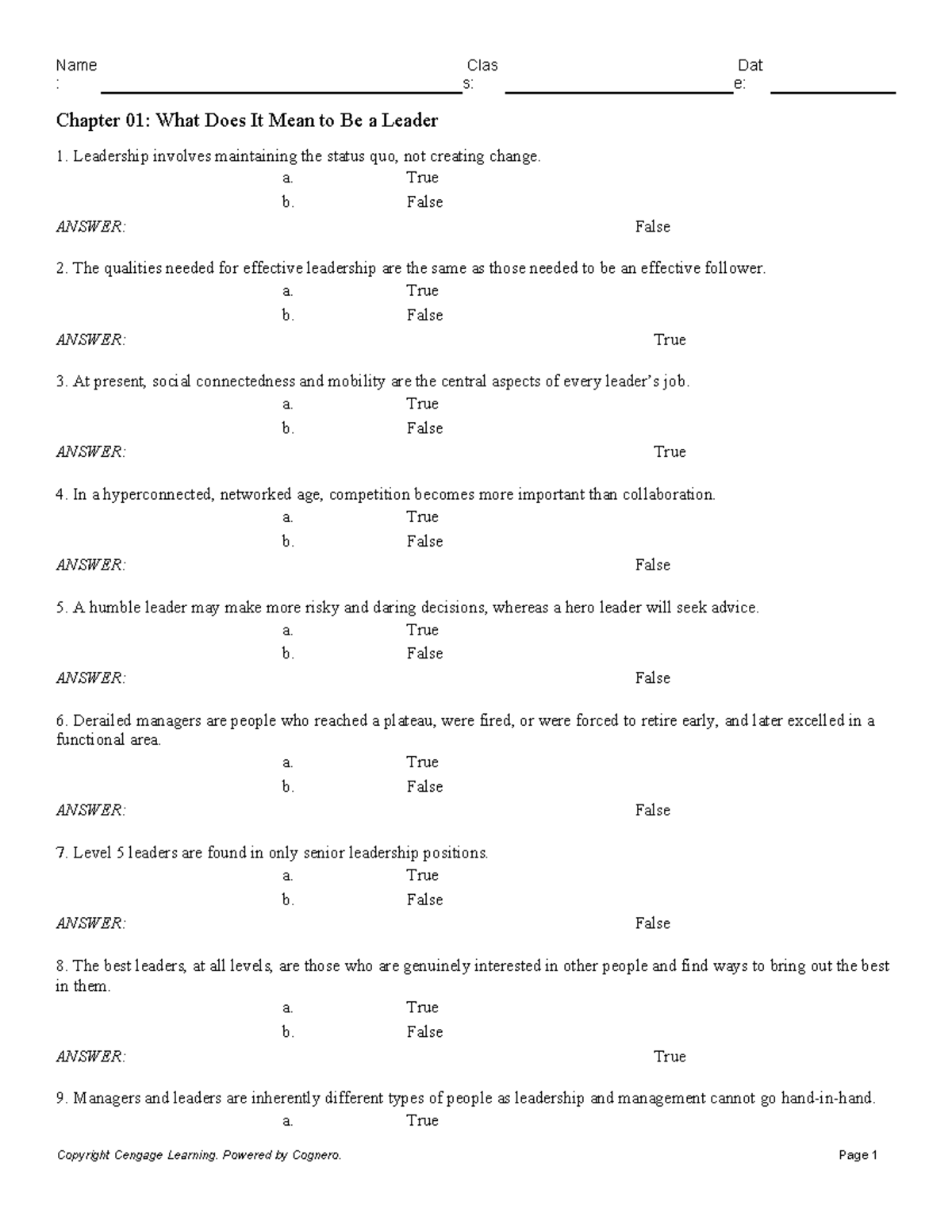 Chapter 01 What Does It Mean to Be a Leader - : s: e: Chapter 01: What ...