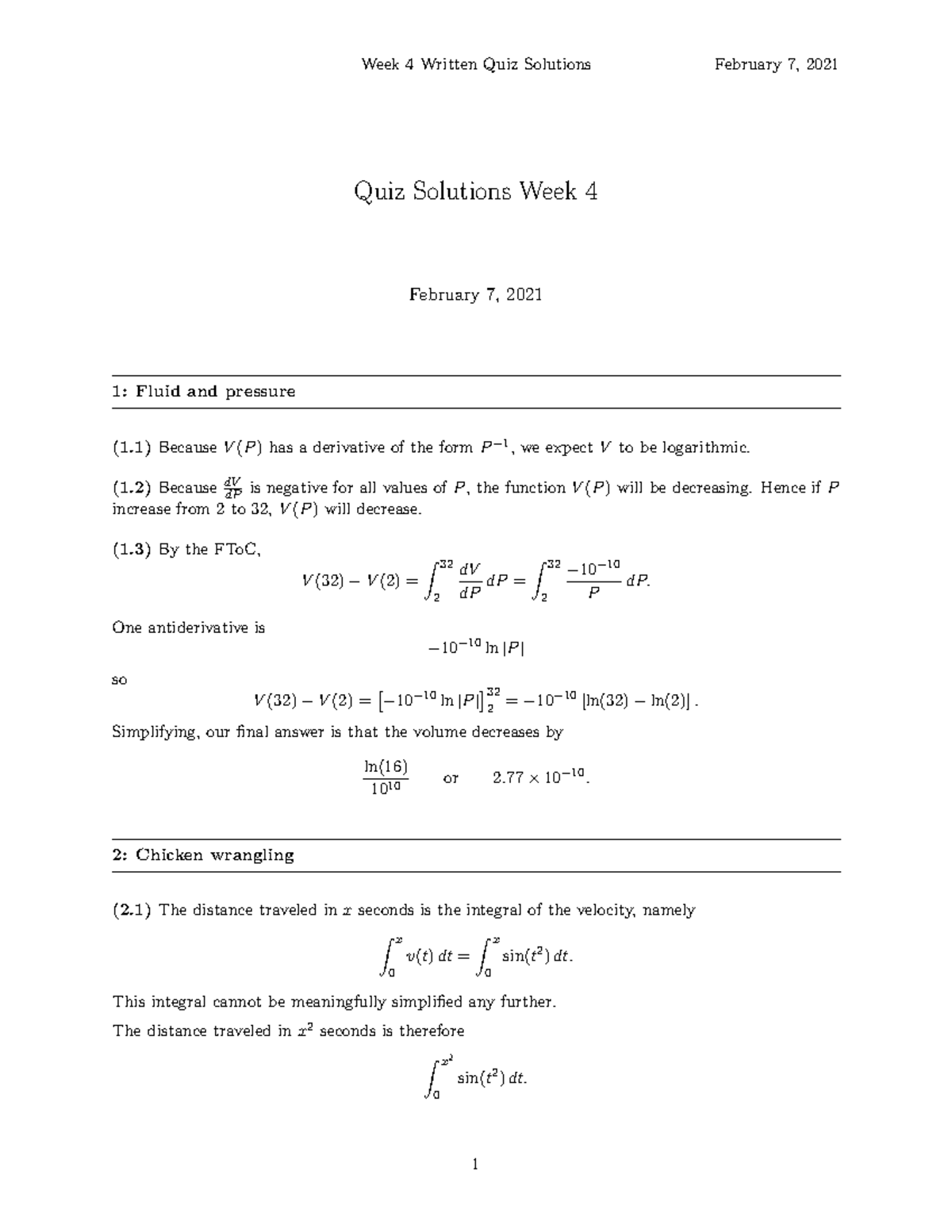 W4 Written Quiz Sol - Week 4 Written Quiz Solutions February 7, 2021 ...
