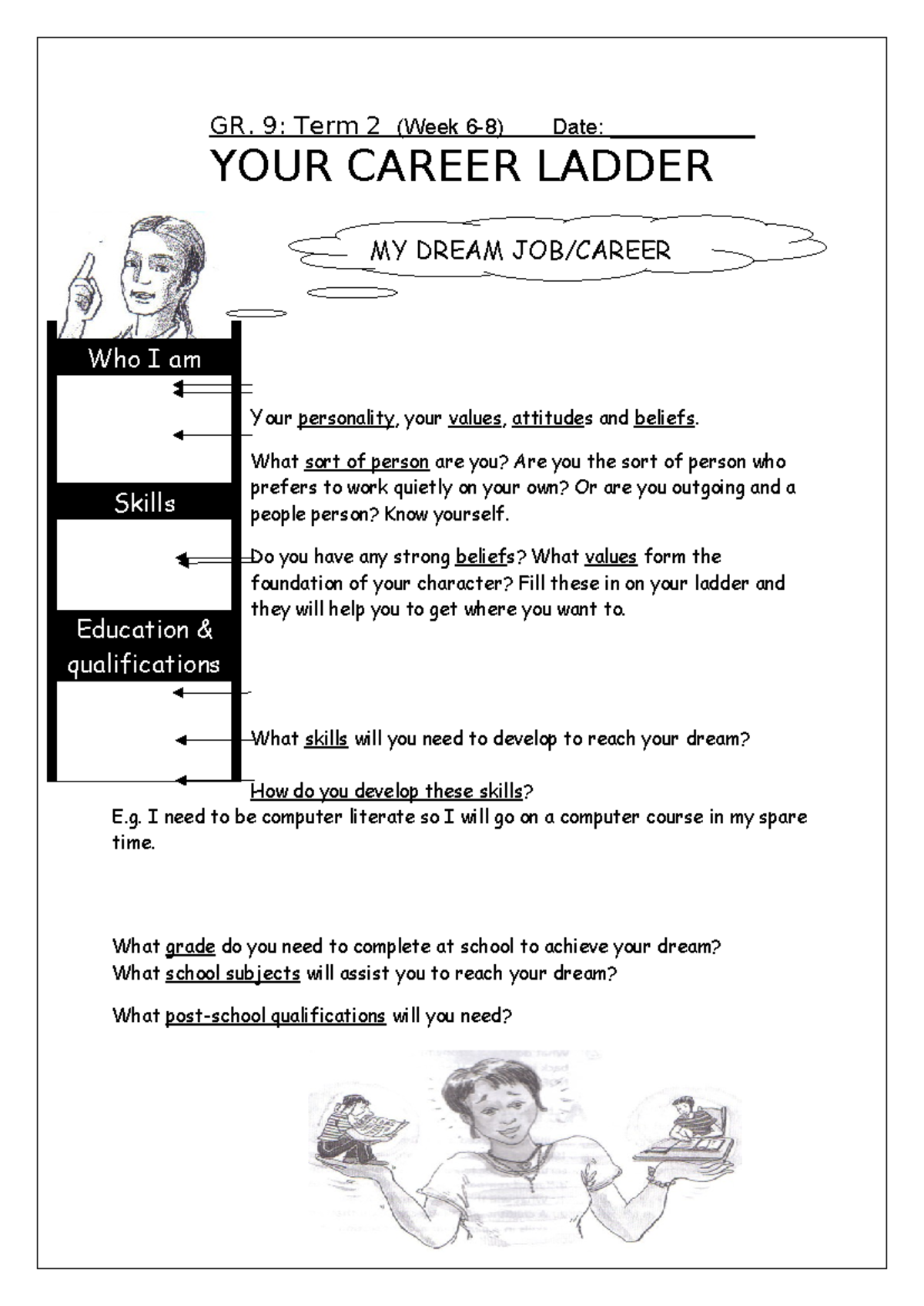 Gr. 9, Term 2, Week 6-8, Intro, YOUR Career Ladder - GR. 9: Term 2 ...