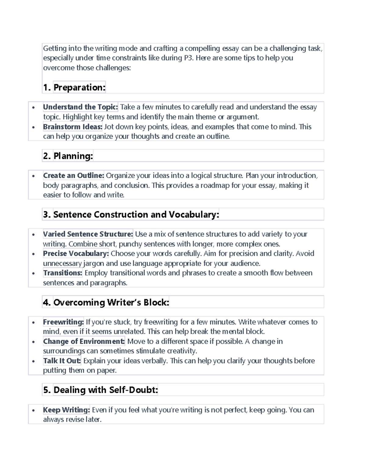 Essay writing tips - Getting into the writing mode and crafting a ...