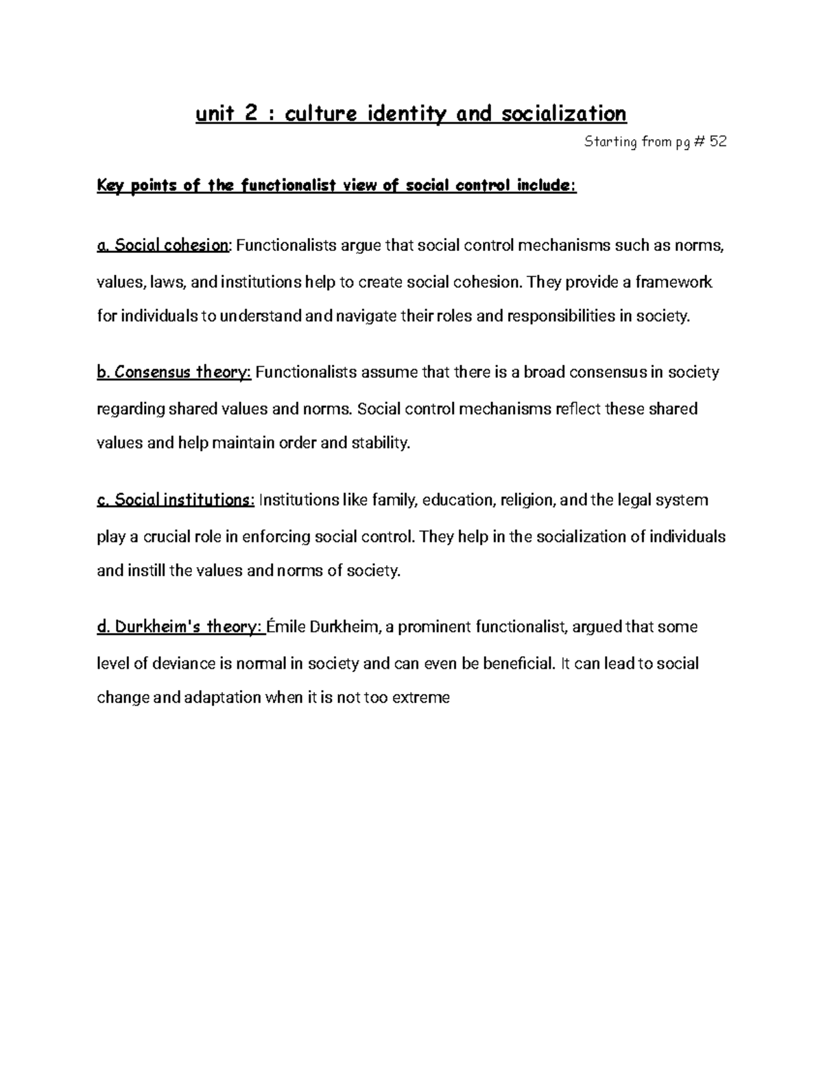 Culture and identity - unit 2 : culture identity and socialization ...