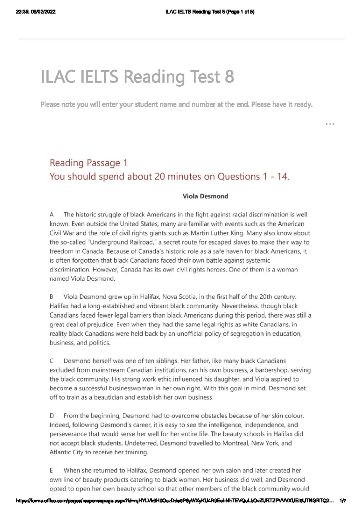 ILAC Ielts Reading Test 8 (final) - TCH2002 - Studocu