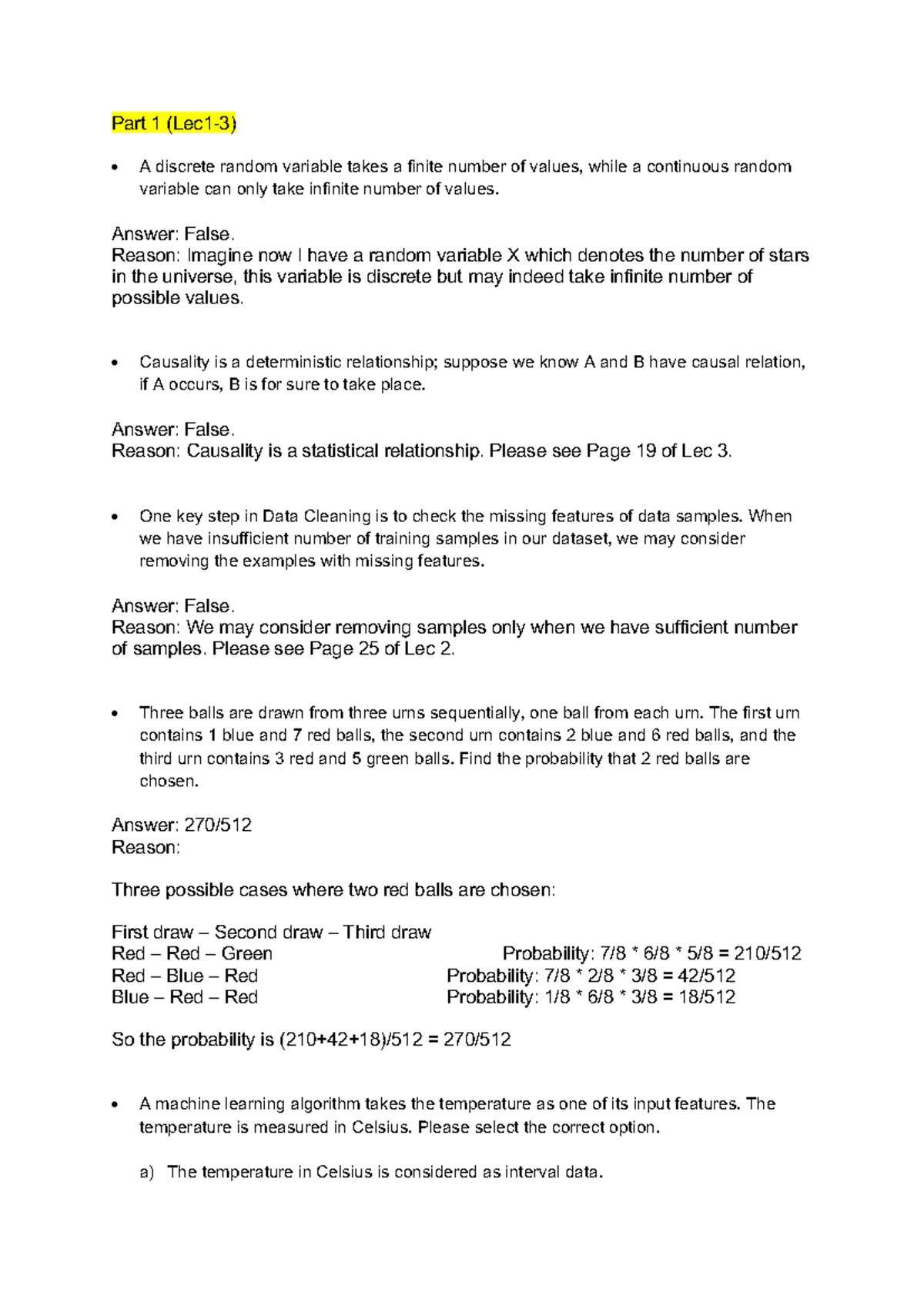 Midterm Trial Working Part 1 Lec 1 3 A Discrete Random Variable Takes A Finite Number Of