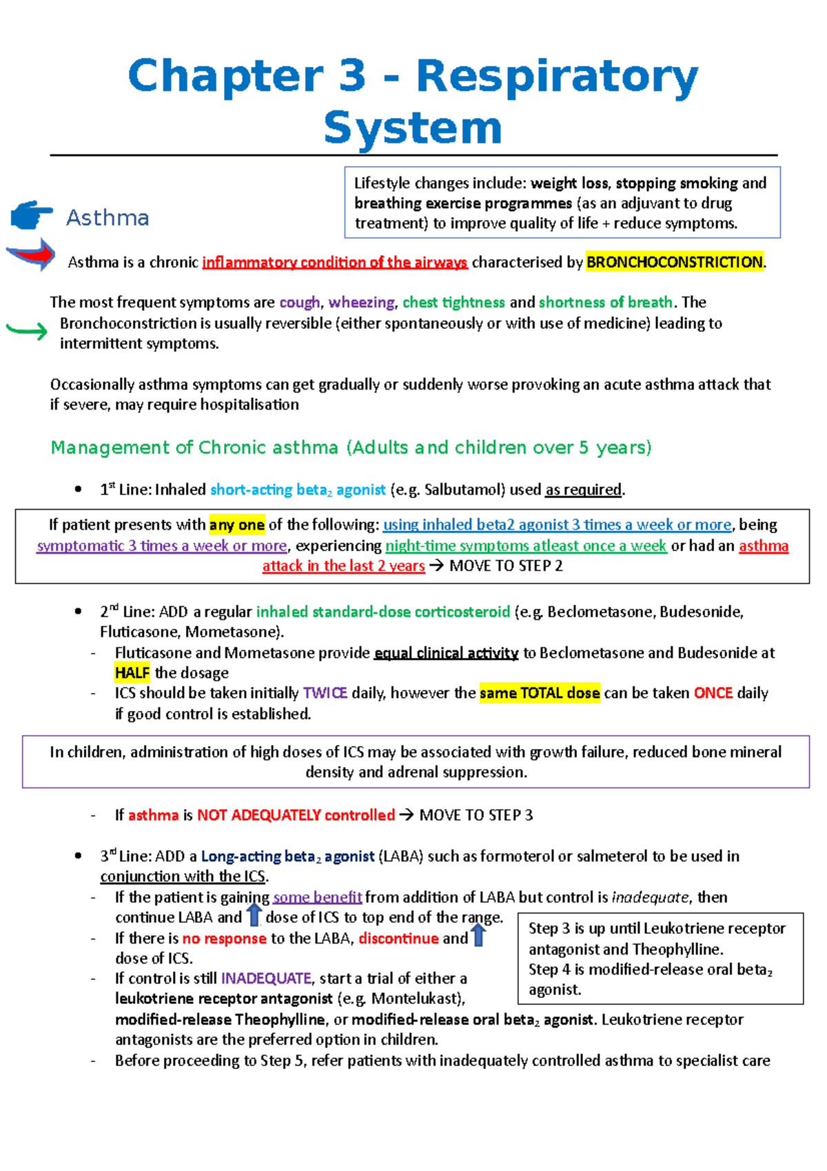 Chapter 3 - Respiratory system - Chapter 3 - Respiratory System Asthma ...