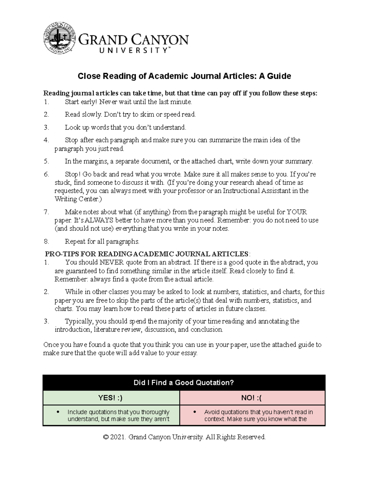 Close reading chart directions - Close Reading of Academic Journal ...