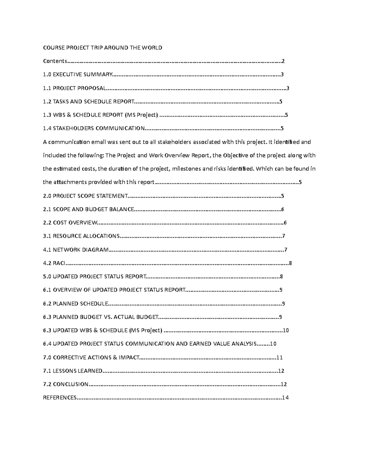 Final proj 592 - COURSE PROJECT TRIP AROUND THE WORLD - Studocu