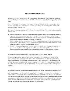 CS2204 WA4 Solution - Written Assignment Unit 4 - Solutions to Assignment Unit 4 Answer the ...
