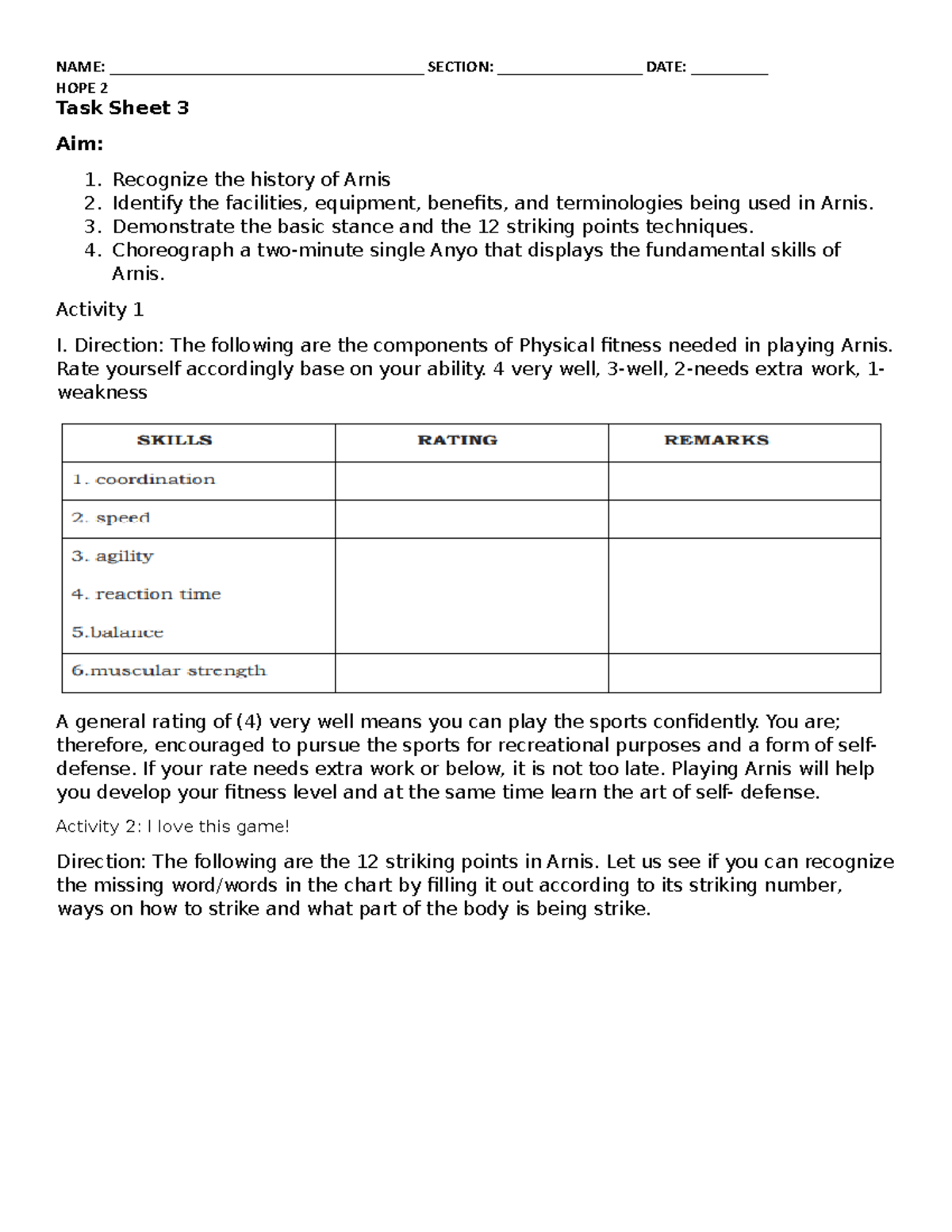 Task Sheet 3 HOPE 2 - NAME ...