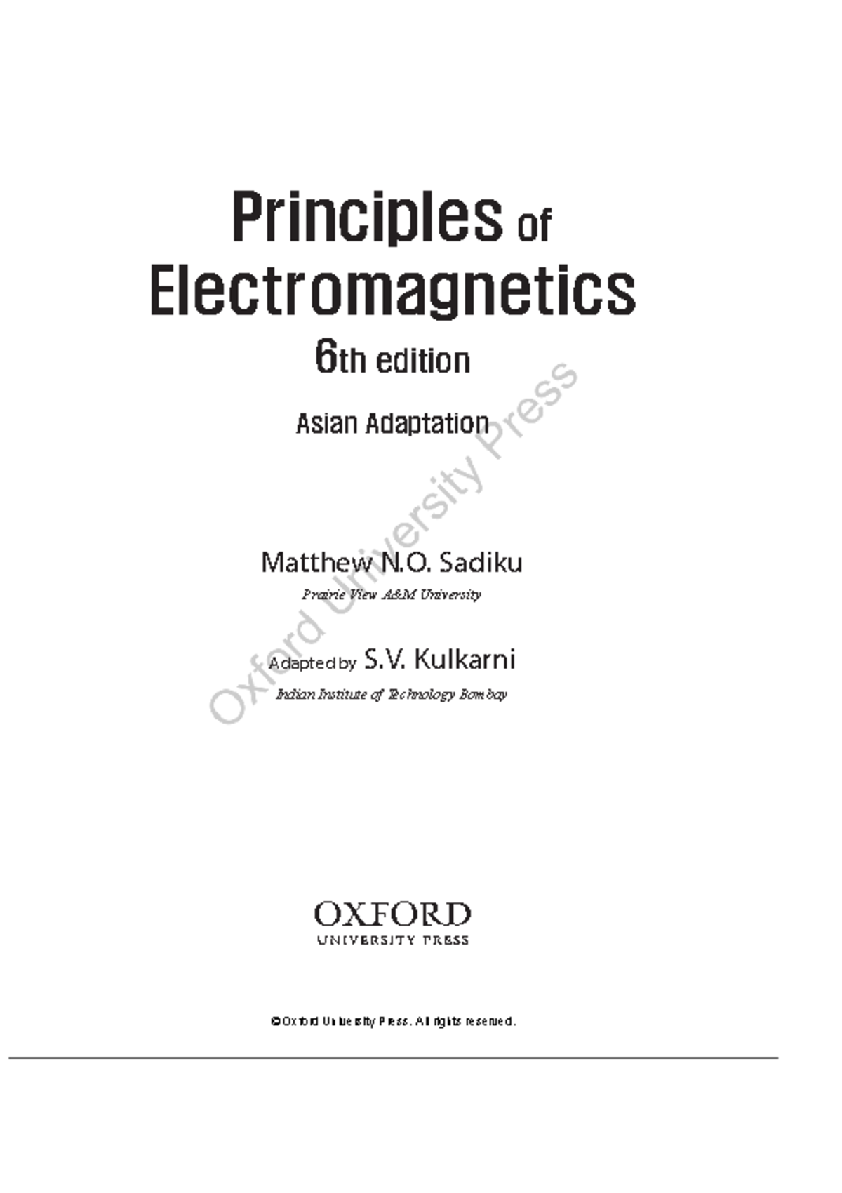 9780199461851-EMT - THIS IS QP - Principles of Electromagnetics 6 th ...