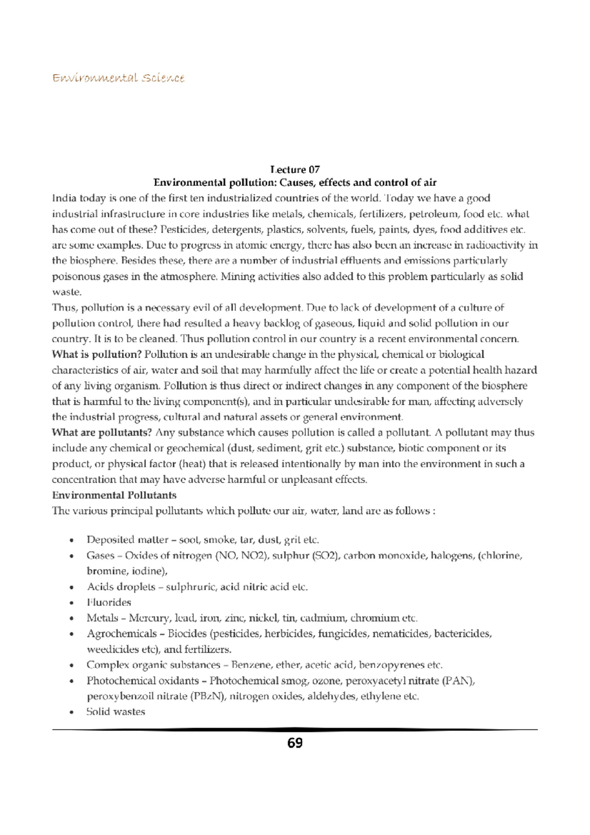 Environment science (part 4) - Environmental Studies-EVS - Studocu