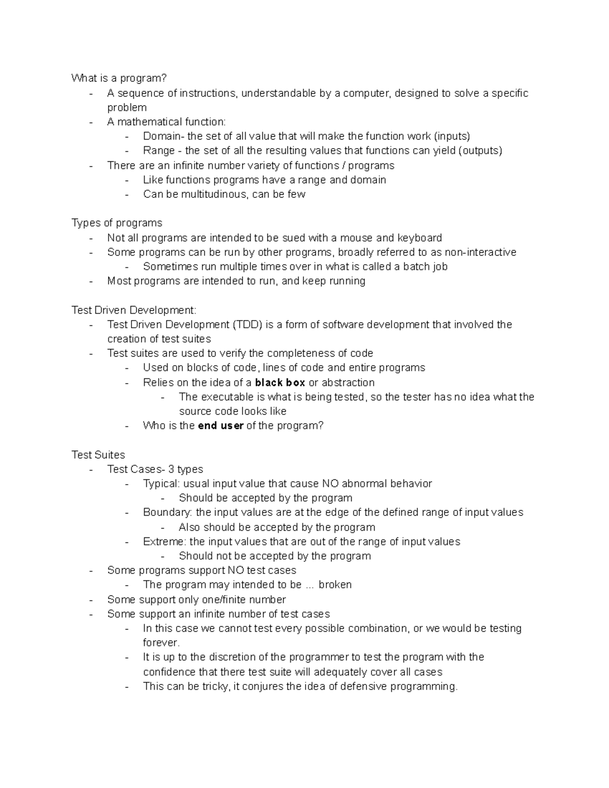 Lecture 0 Lecture Notes - What is a program? - A sequence of ...