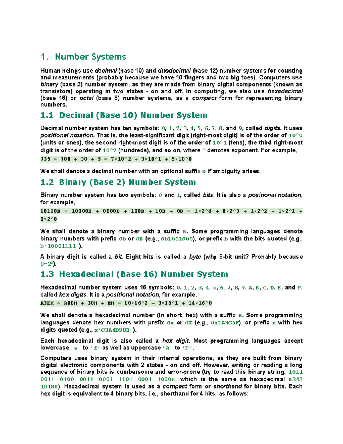Java Programming Tutorial 28 - 1. Number Systems Human beings use ...