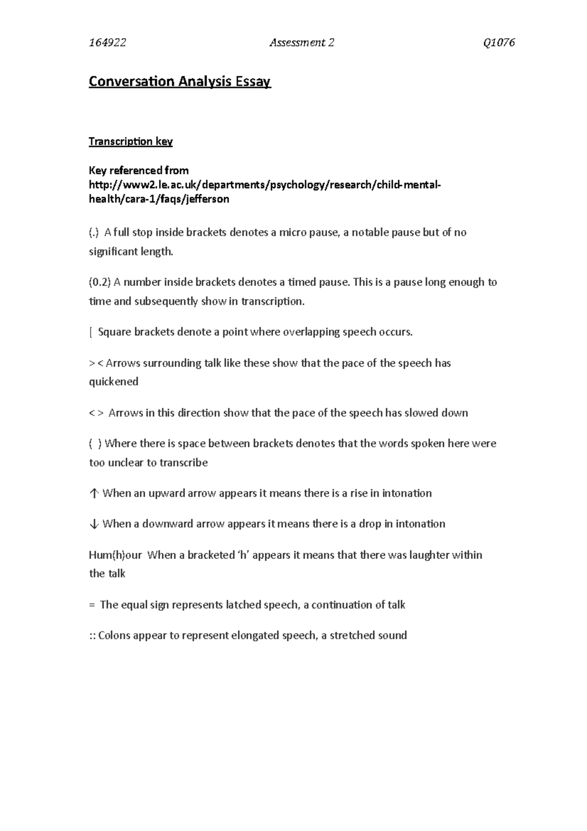 Conversation analysis essay - Conversation Analysis Essay Transcription ...