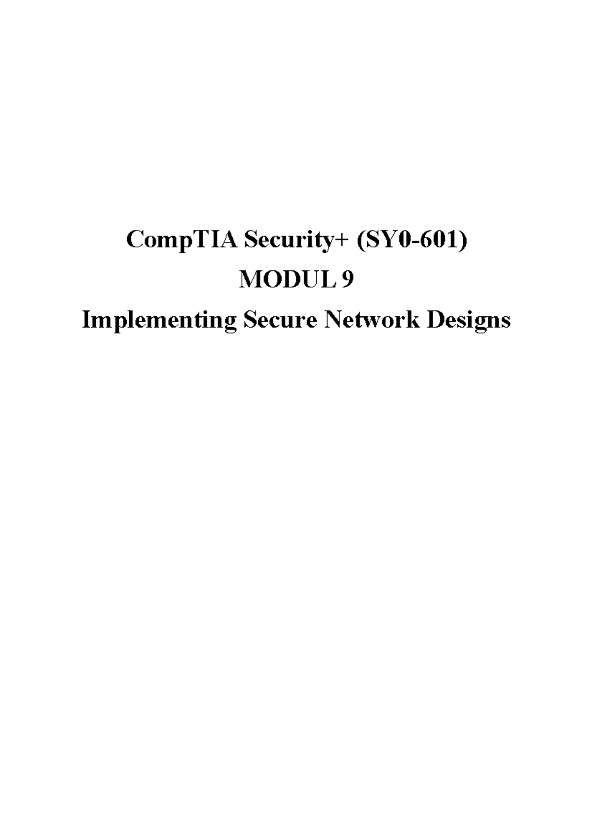 Comp TIA Security-modul 09 - CompTIA Security+ (SY0-601) MODUL 9 Implementing Secure Network ...