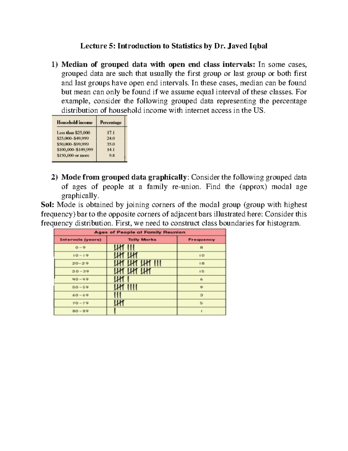 Lec5 - Statistics is the branch of mathematics that deals with the collection, analysis ...