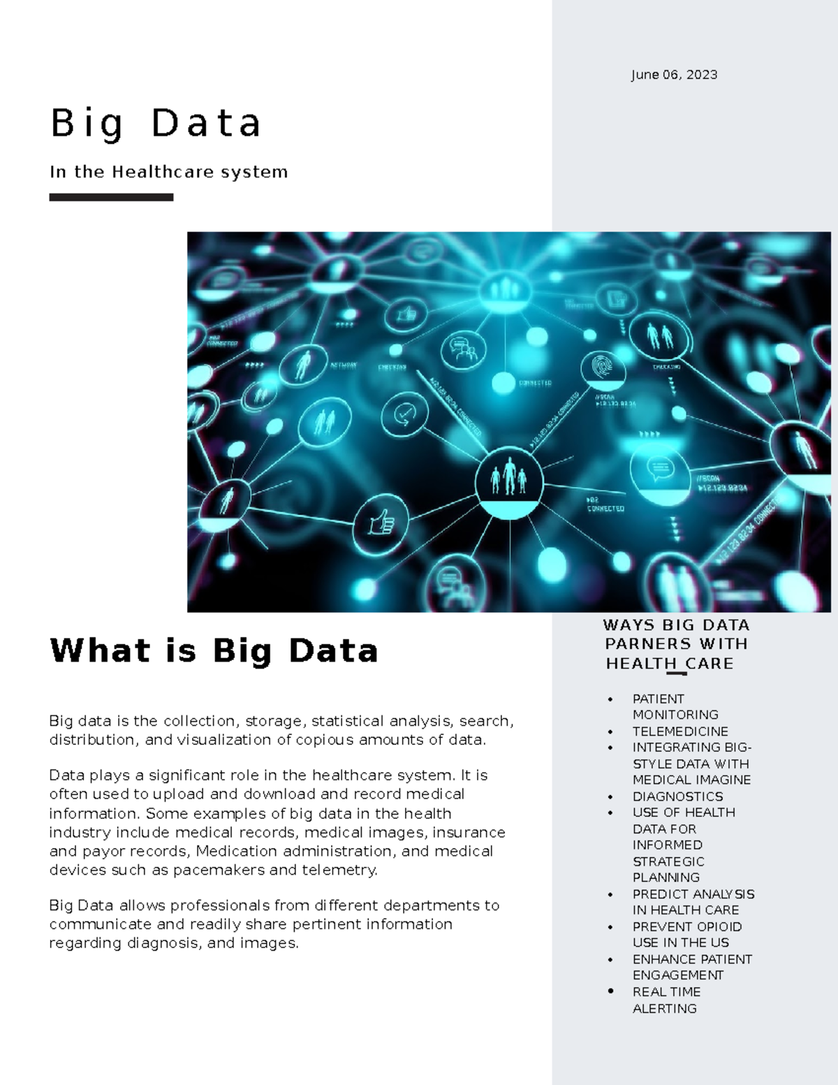 Big Data Newsletter - Discussion board assignment - B i g D a t a In ...