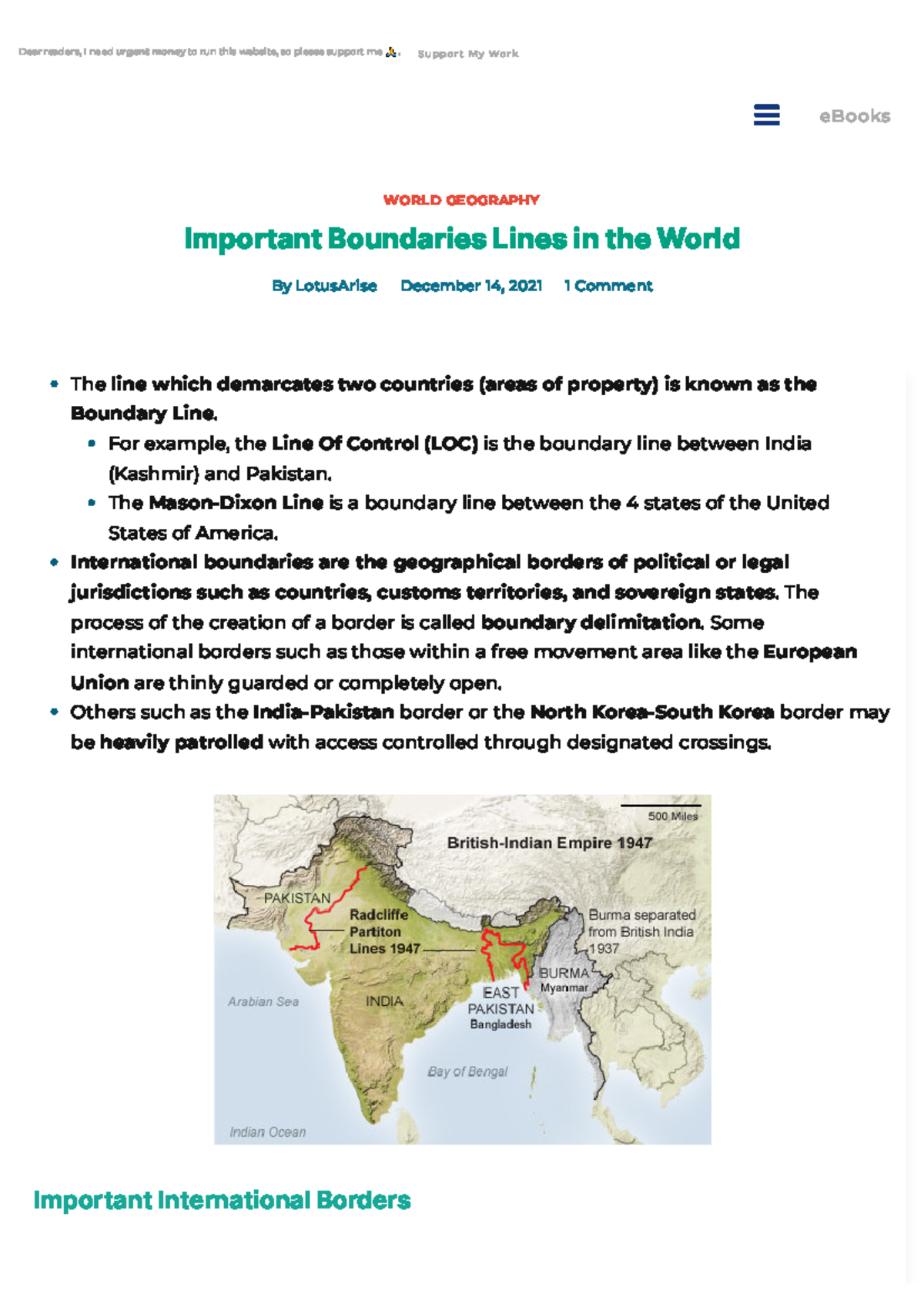 Important Boundaries Lines In The World - WORLD GEOGRAPHY Important ...
