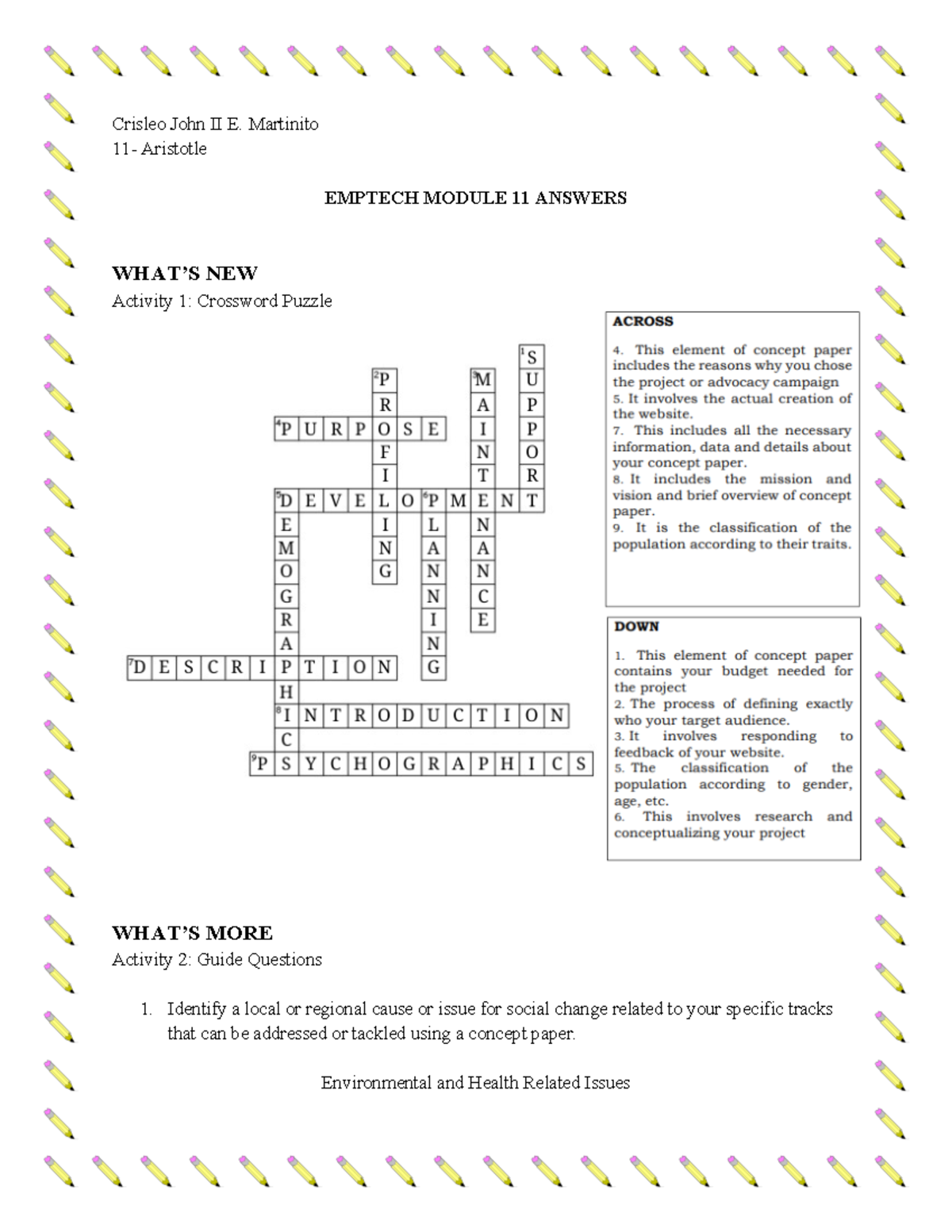 Q4W3-HW- Emptech Module 11 Answers - Crisleo John II E. Martinito 11 ...