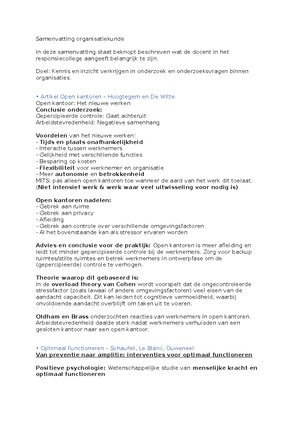 Veranderkunde samenvatting - Veranderkunde Verandermodel Kotter Stap 1 ...