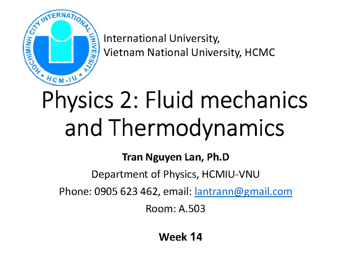 Final-review-theory - review - Physics 2: Fluid mechanics and ...