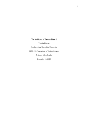 IDS 150 Module Two Short Paper - IDS 150 Module Two Short Paper ...