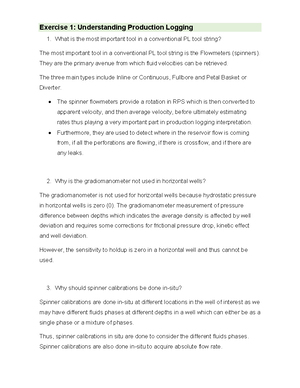 Production Logging Summary Notes - Production Logging Summary Notes ...