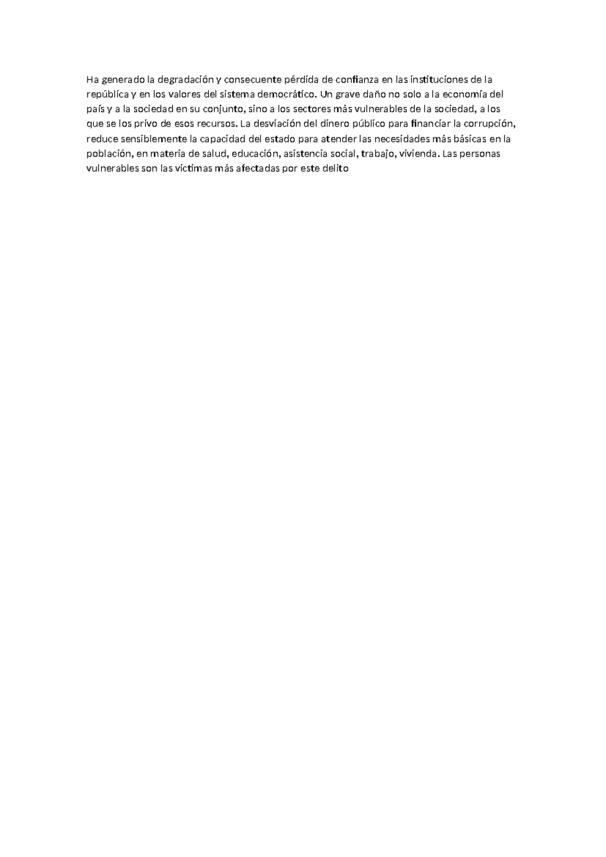 La corrupcion - vavav - Ha generado la degradación y consecuente ...