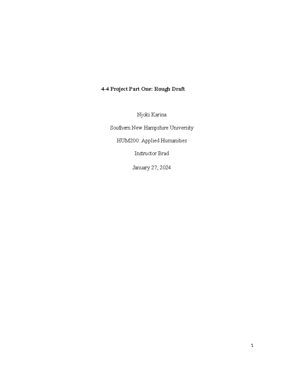 4-4 Project Part One-Rough Draft Hum 200-Final-2 - 4-4 Project Part One ...