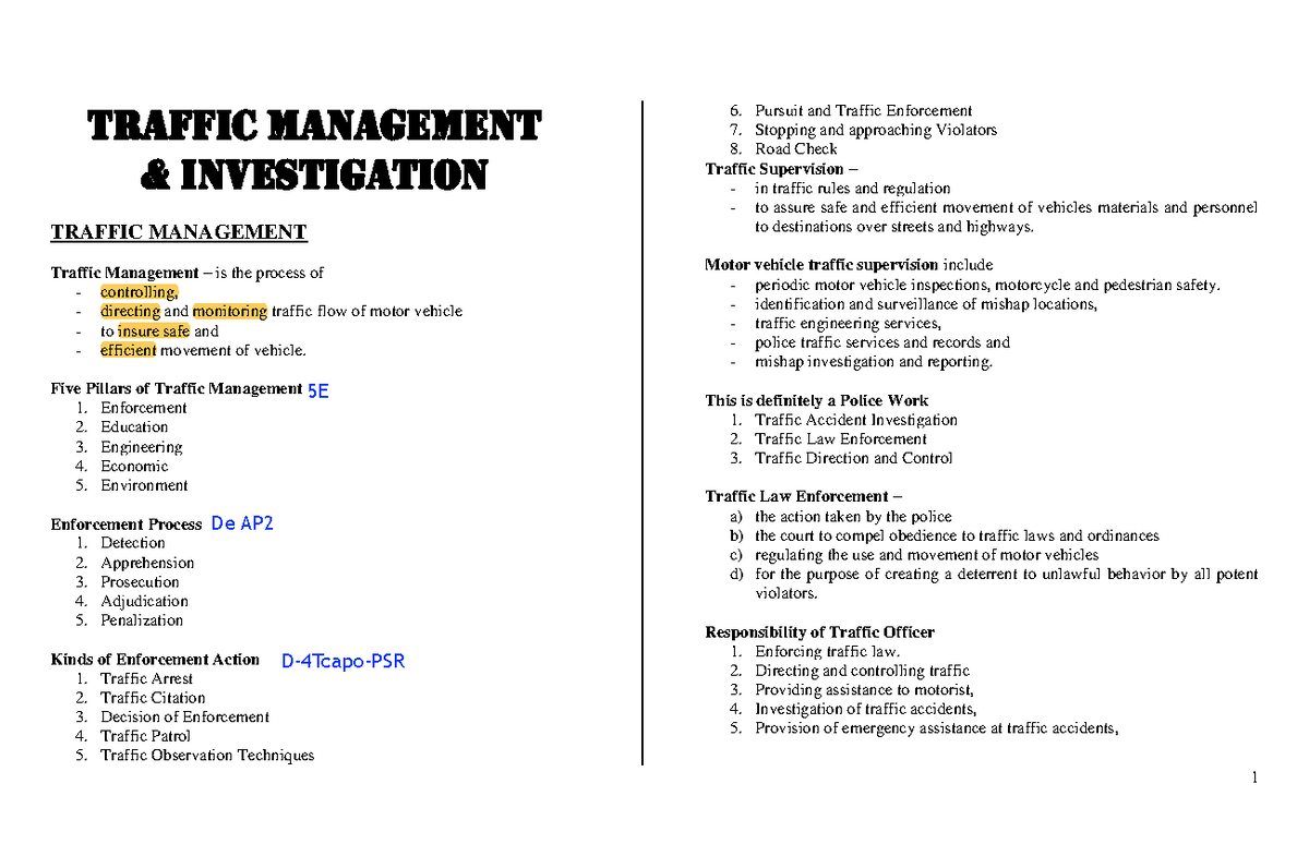 CRIME DETECTION AND INVESTIGATION - Traffic Management & Investigation ...