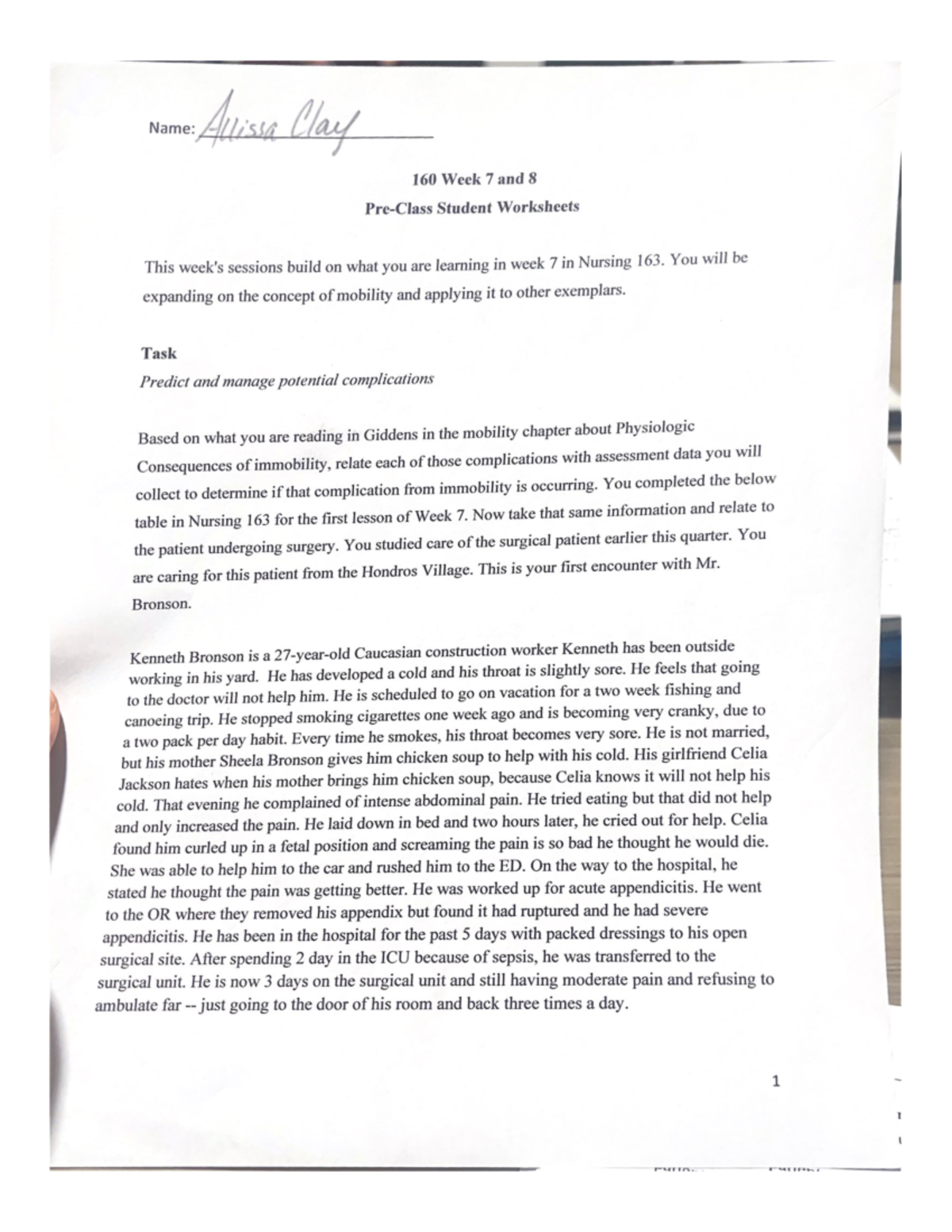 160 Week 7 and 8 - Study hard - NUR 172 - Studocu