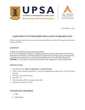 Template - ISW 2024 Report - NAME: PROGRAMME: INDEX NUMBER: LEVEL ...