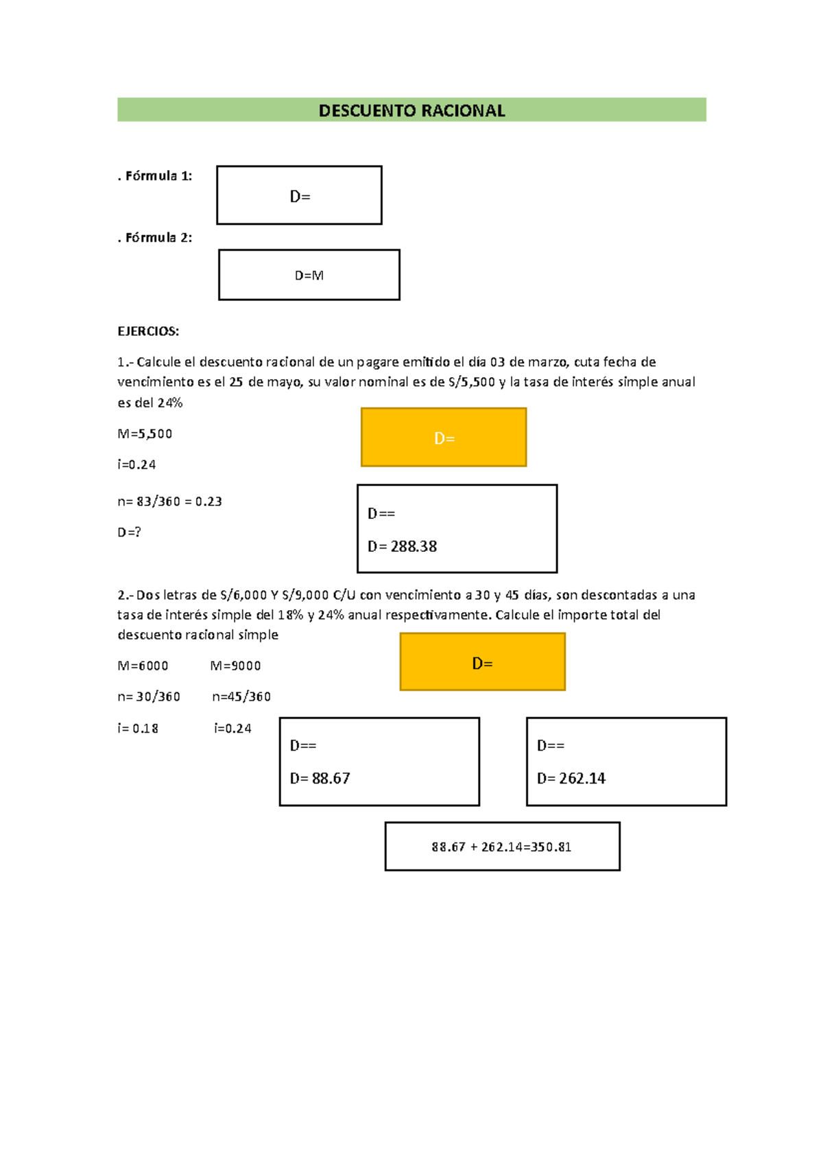Descuento Racional y comercial - DESCUENTO RACIONAL . Fórmula 1 ...