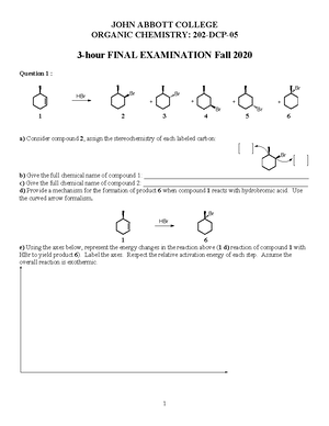 Chemistry 202 NYB 05 Sample Final Exam V 2 - John Abbott College ...