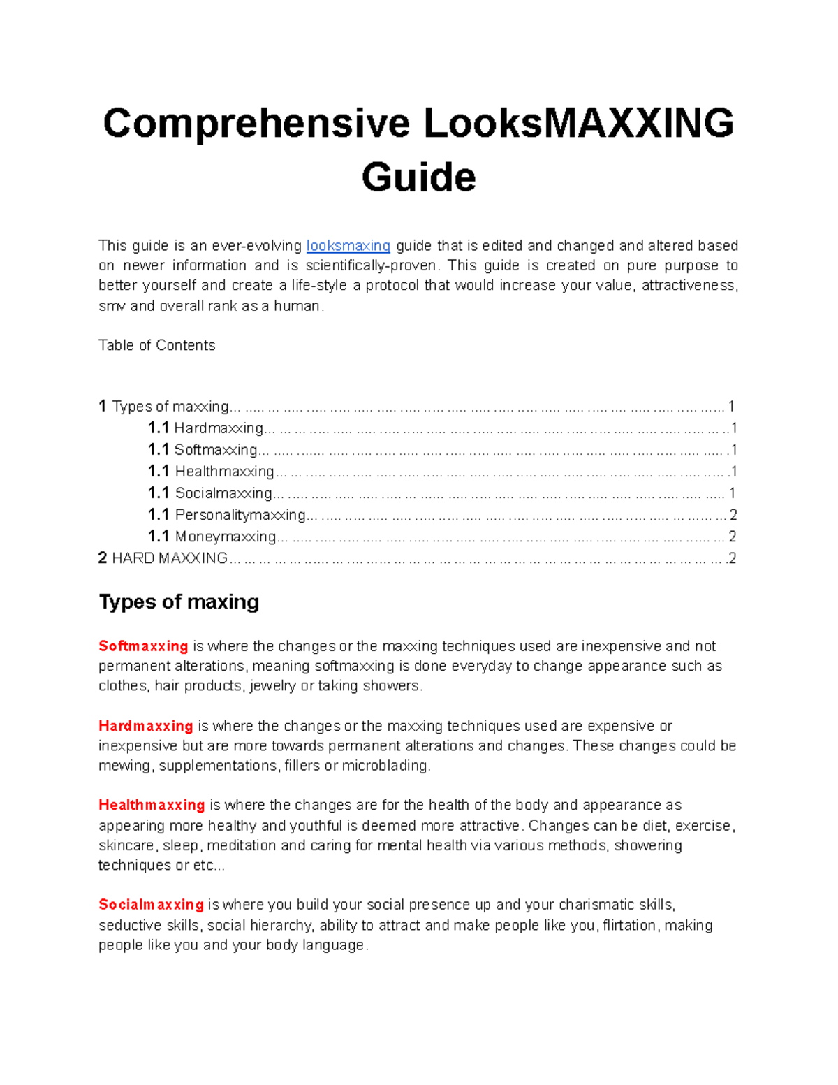 700527094-Looksmaxxing-Guide - Comprehensive LooksMAXXING Guide This ...